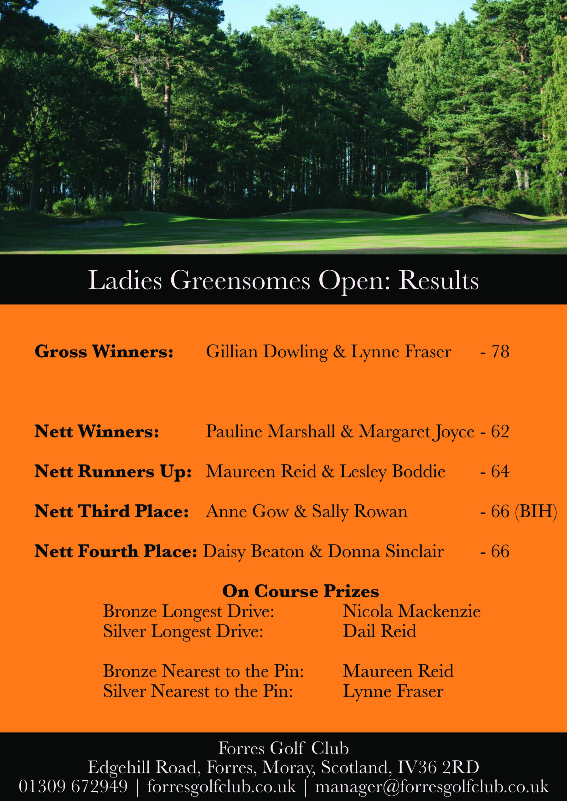 Results: Ladies Greensomes Open - Forres Golf Club